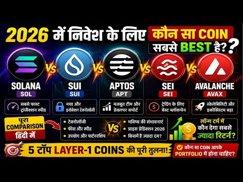 Solana vs SUI vs Aptos vs SEI vs Avalanche | 2026 में सबसे ज्यादा रिटर्न कौन देगा?Top 5 Layer-1 Coin