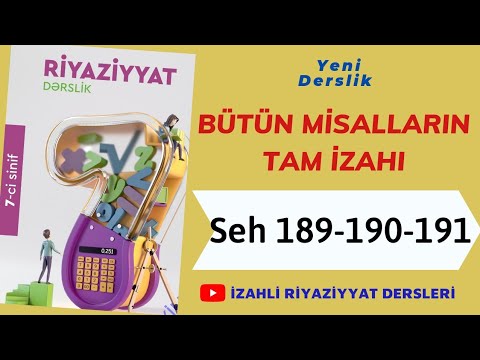 7ci sinif Riyaziyyat seh 189-190-191 Ucbucaqlarin konqruyentliyinin birinci elameti (butun misallar)