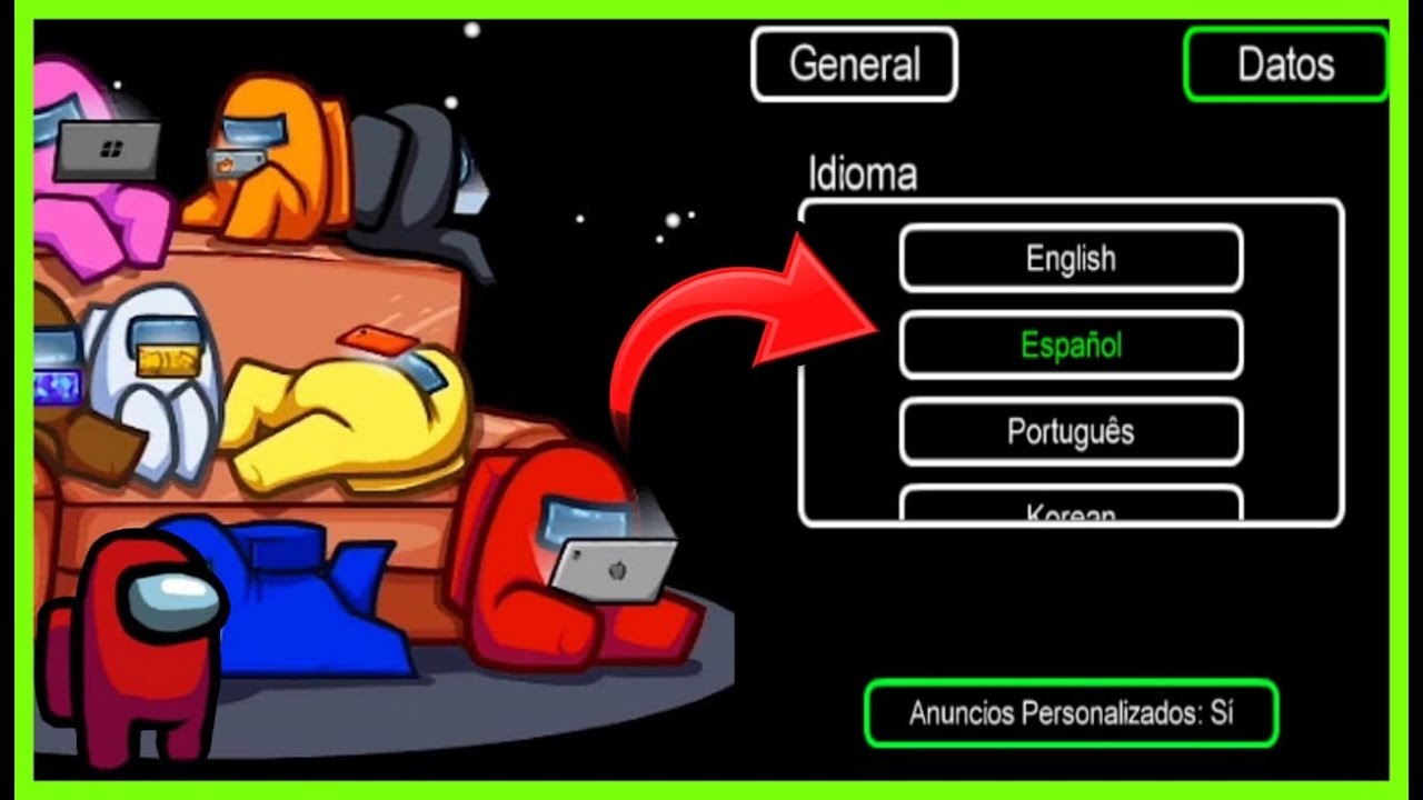 CÓMO CAMBIAR EL IDIOMA EN AMONG US | COMO PONER AMONG US EN ESPAÑOL en ...