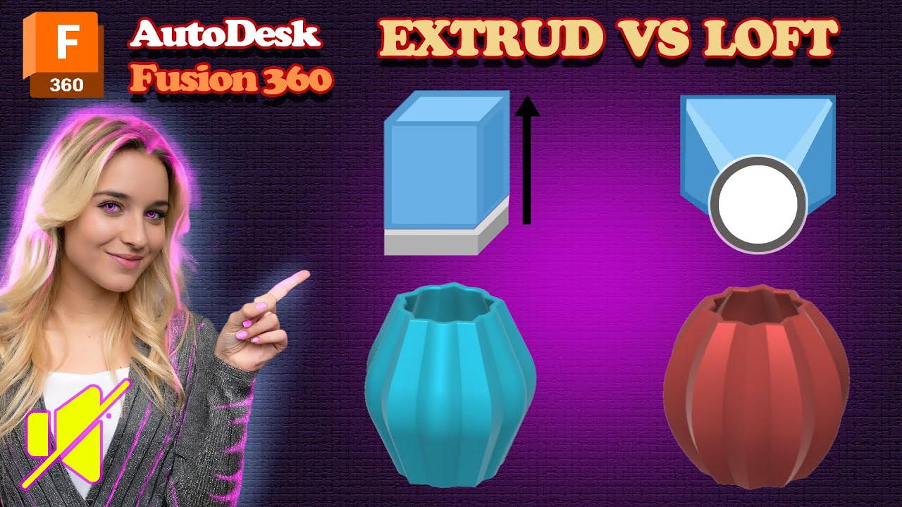Loft VS Extrude Fusion 360 part 1 #vase example - YouTube