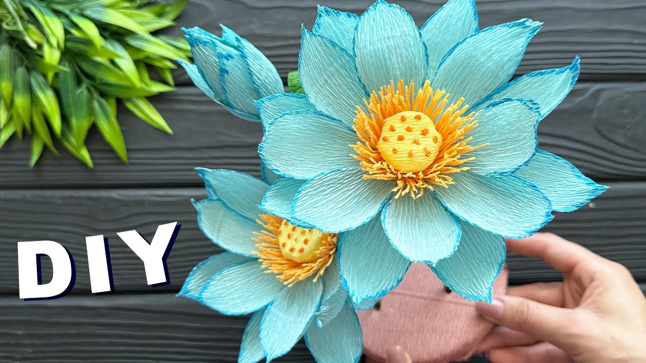 Amazing! How to Make Crepe Paper Water Lily DIY Flower decoration Idea ...