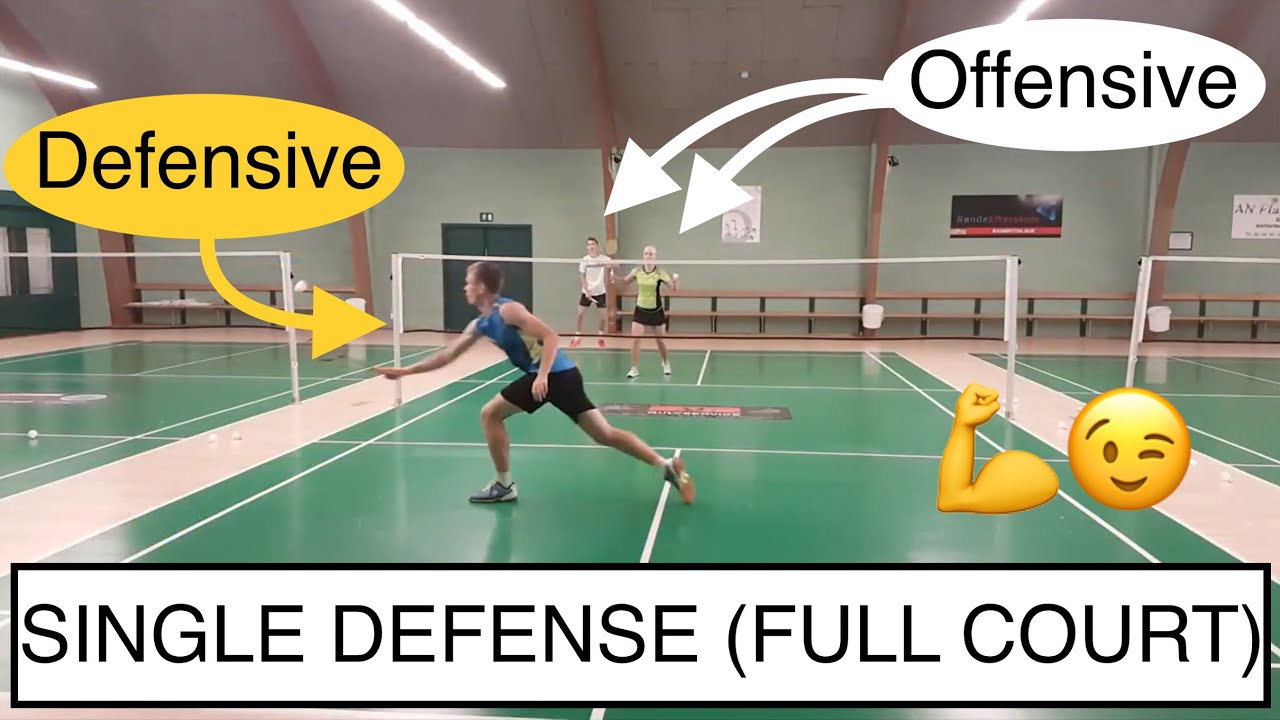 BADMINTON EXERCISE #73 - SINGLE DEFENSE (FULL COURT) 2 VS 1 - YouTube