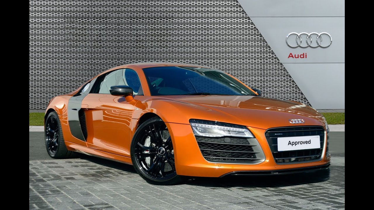AUDI R8 V10 PLUS QUATTRO ORANGE 2014 - YouTube