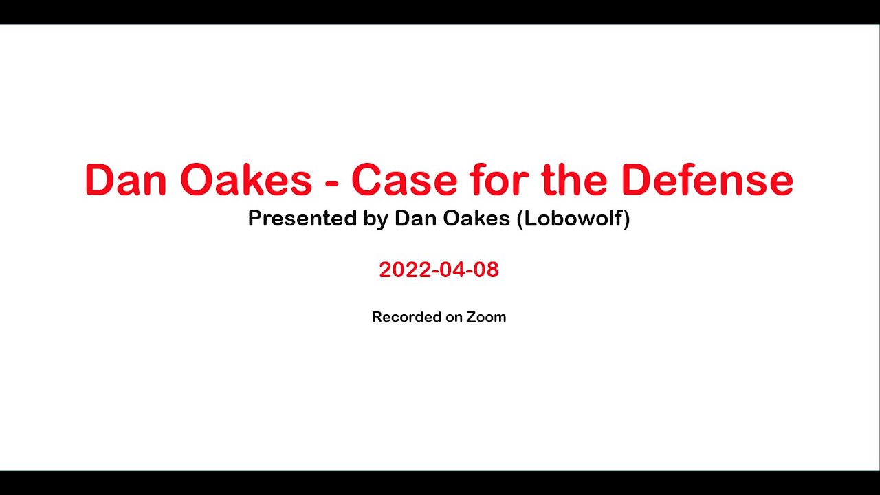 Dan Oakes on Defense - 2022-04-08 - YouTube