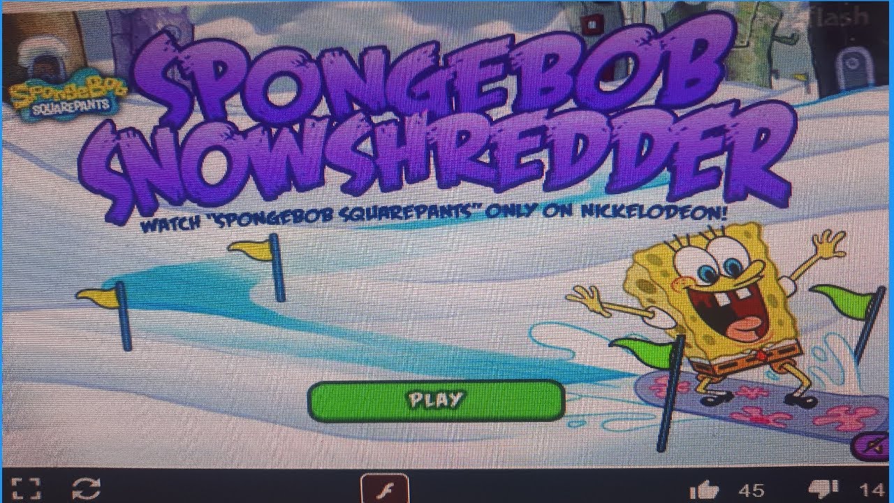 SPONGEBOB! SNOW SHREDDER! VERY FUN GAME ! - YouTube