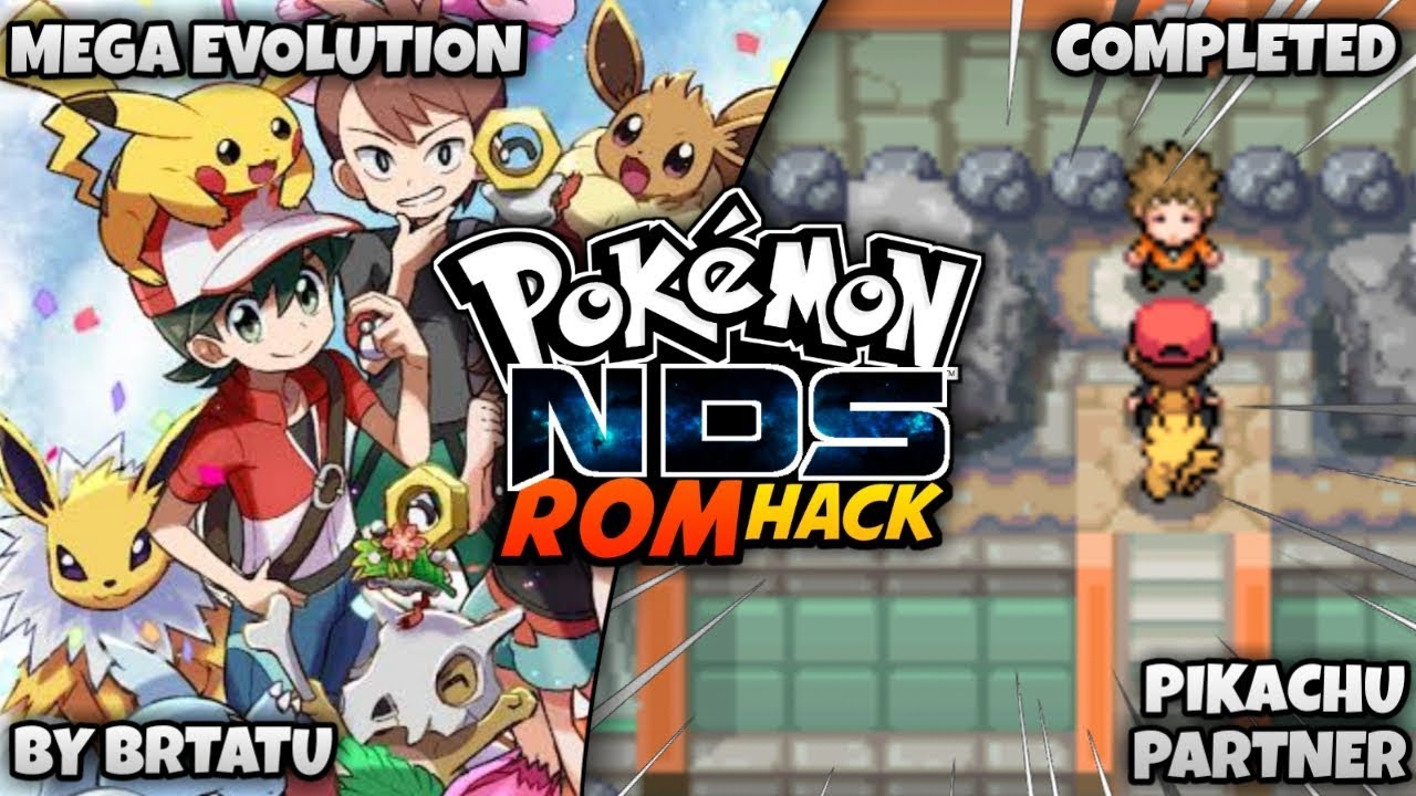Completed Pokemon NDS ROM Hack with Mega Evolution and Partner Pikachu ...