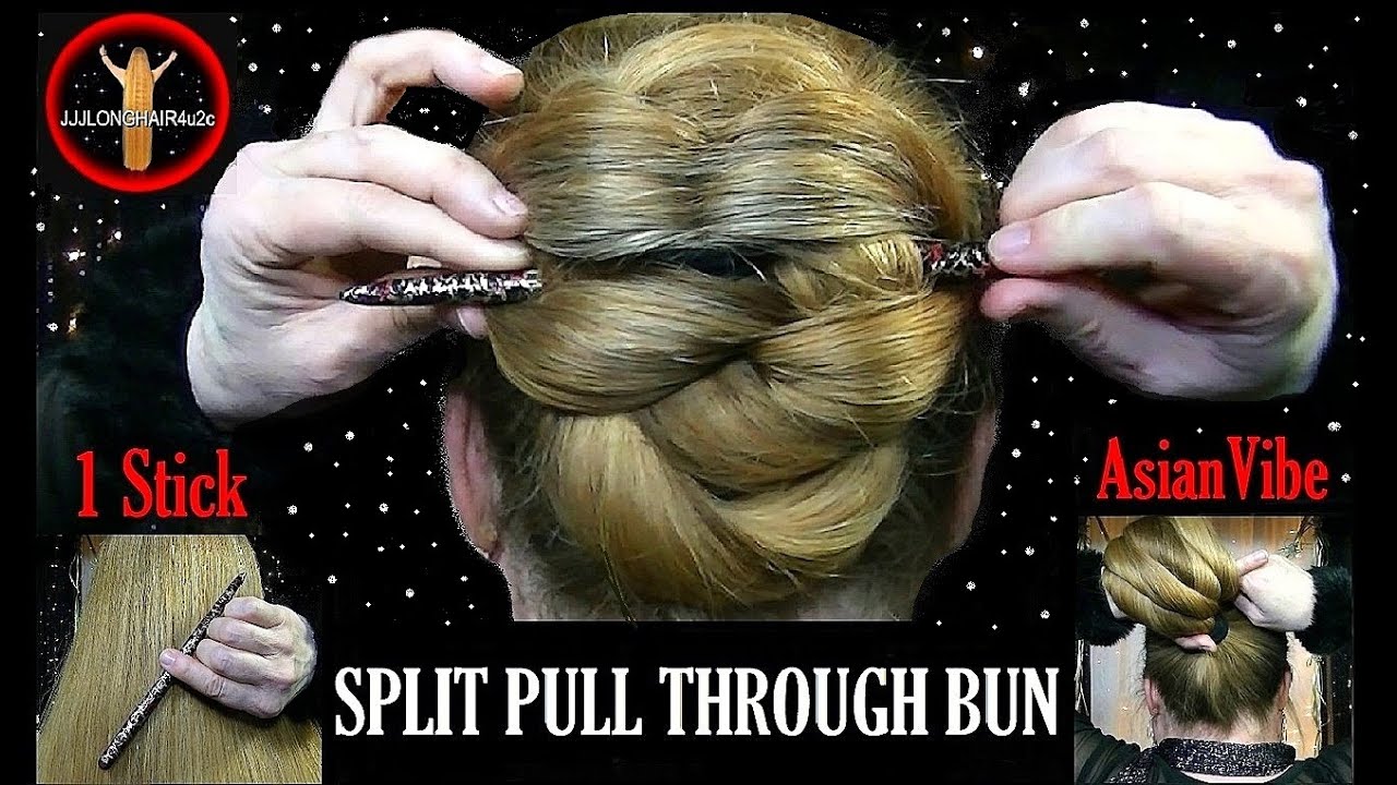 Split Pull Through Bun ️ An Easy hand wrap variation with 1 XL hair ...