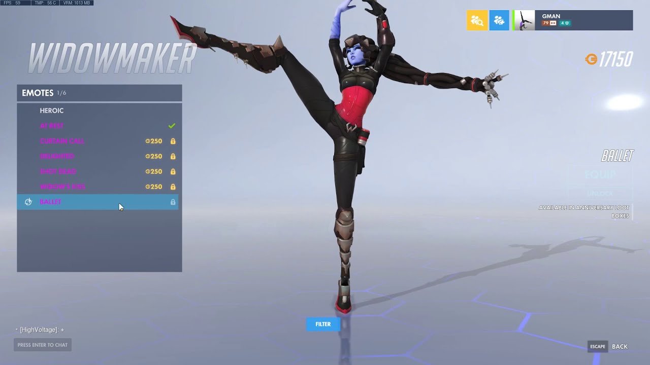 Overwatch 2020 Unlock Noire Widowmaker skin - YouTube