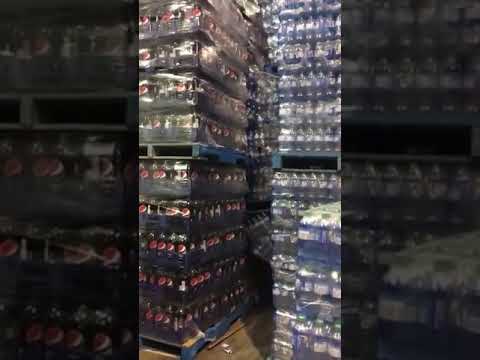 Huge Towers of Soda Cans Fall Over - 1013122-1 - YouTube