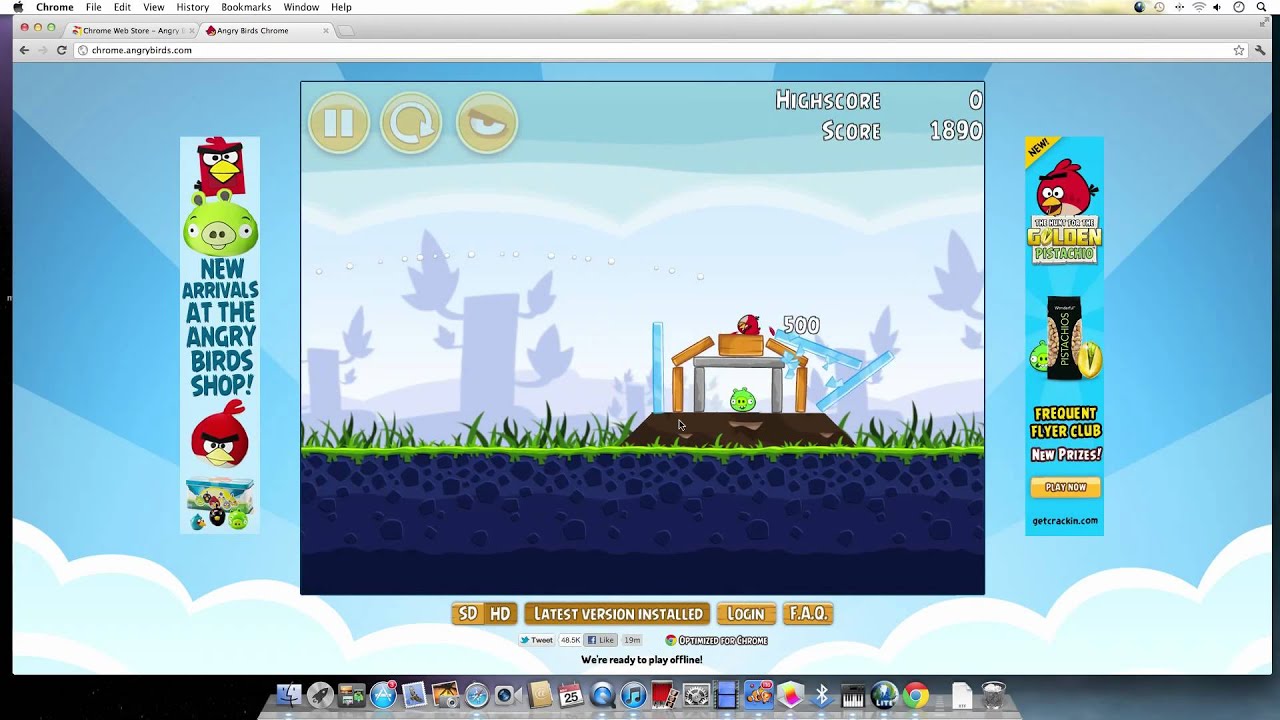 angry birds google chrome gameplay levels 1-5 - YouTube