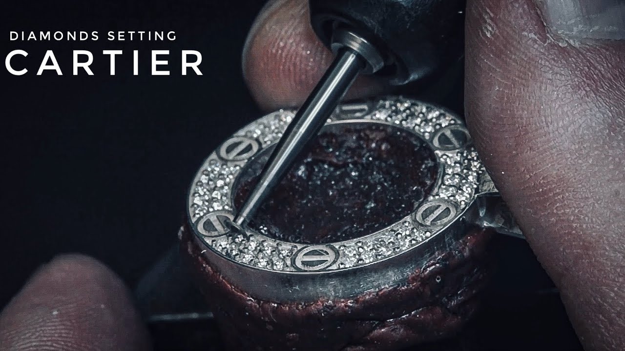 Setting diamonds in pendant | Cartier Pendant - YouTube
