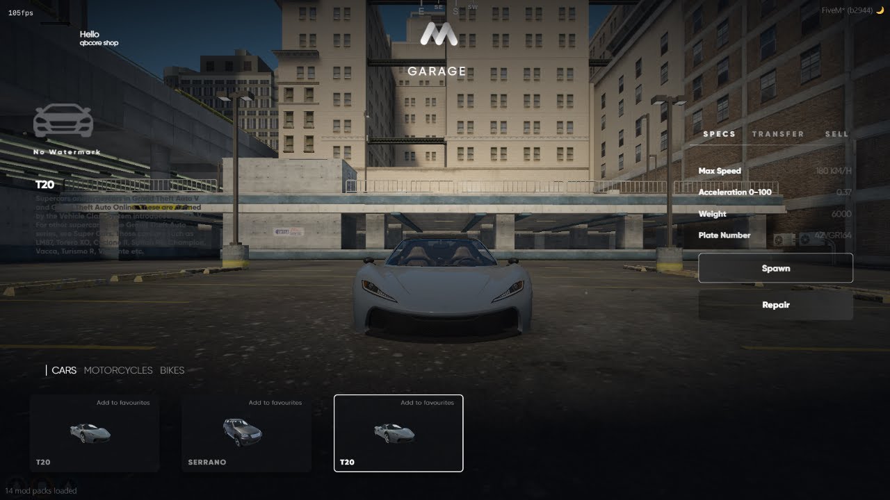 Fivem Advance Garage Script | QBCore Scripts - YouTube