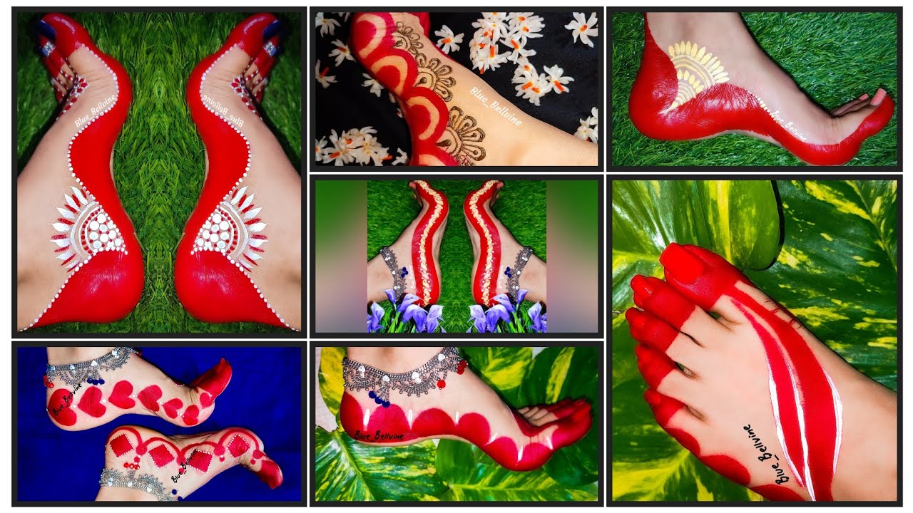 10 most beautiful alta design for feet | Bengali bridal alta design # ...