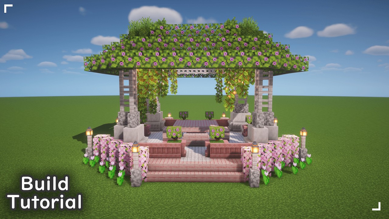 Cherry Blossom & Pale Oak Gazebo | Minecraft Build Tutorial - YouTube