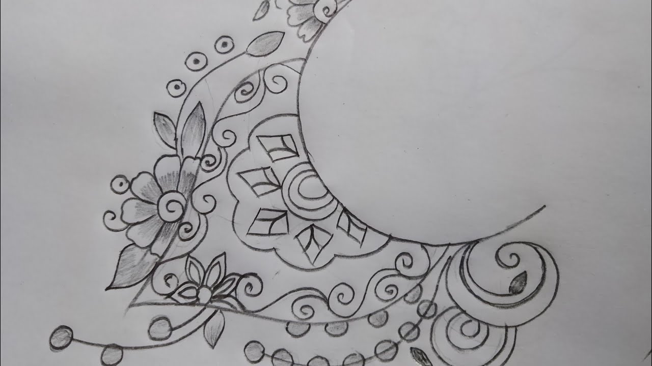 Hand drawing neck design for girls dress,pencil drawing neck design for ...