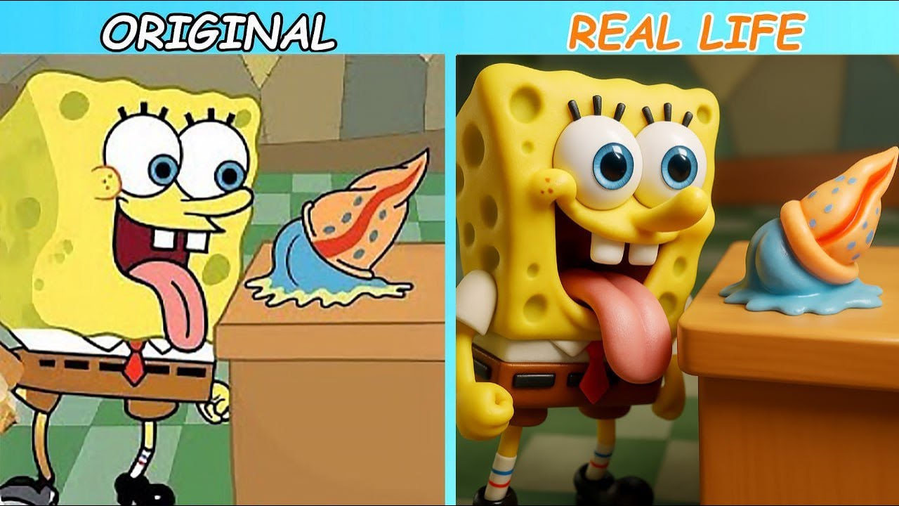 SpongeBob and the Ice Cream | SpongeBob Original vs Real life ...