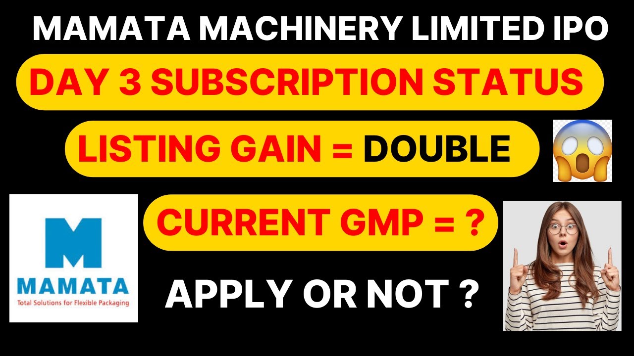MAMATA MACHINERY IPO | MAMATA MACHINERY IPO GMP TODAY | MAMATA ...