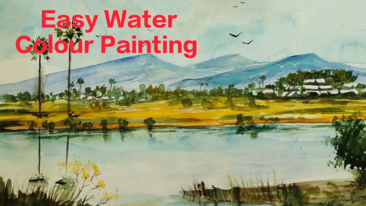 Easy Water Colour Painting/Water Colour Tutorial/Landscape Water Colour Painting/Balaartz - YouTube