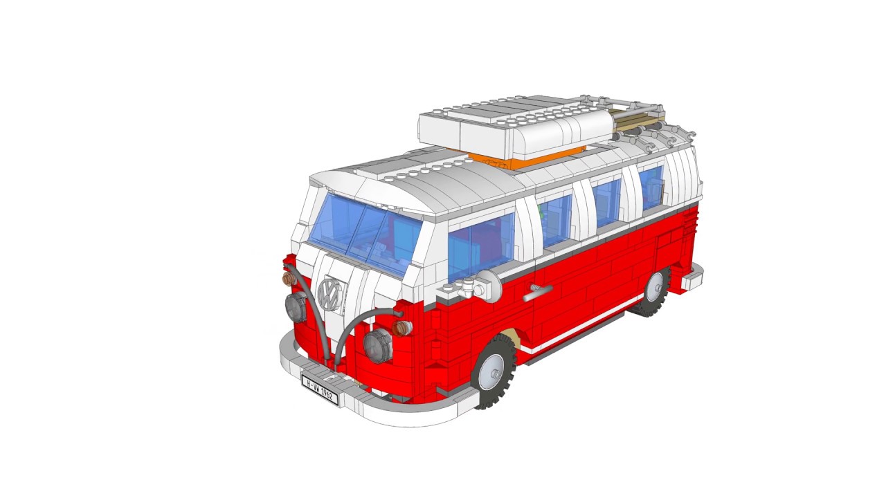 Lego 10220 Volkswagen T1 Camper Van 3D Sketchup - YouTube