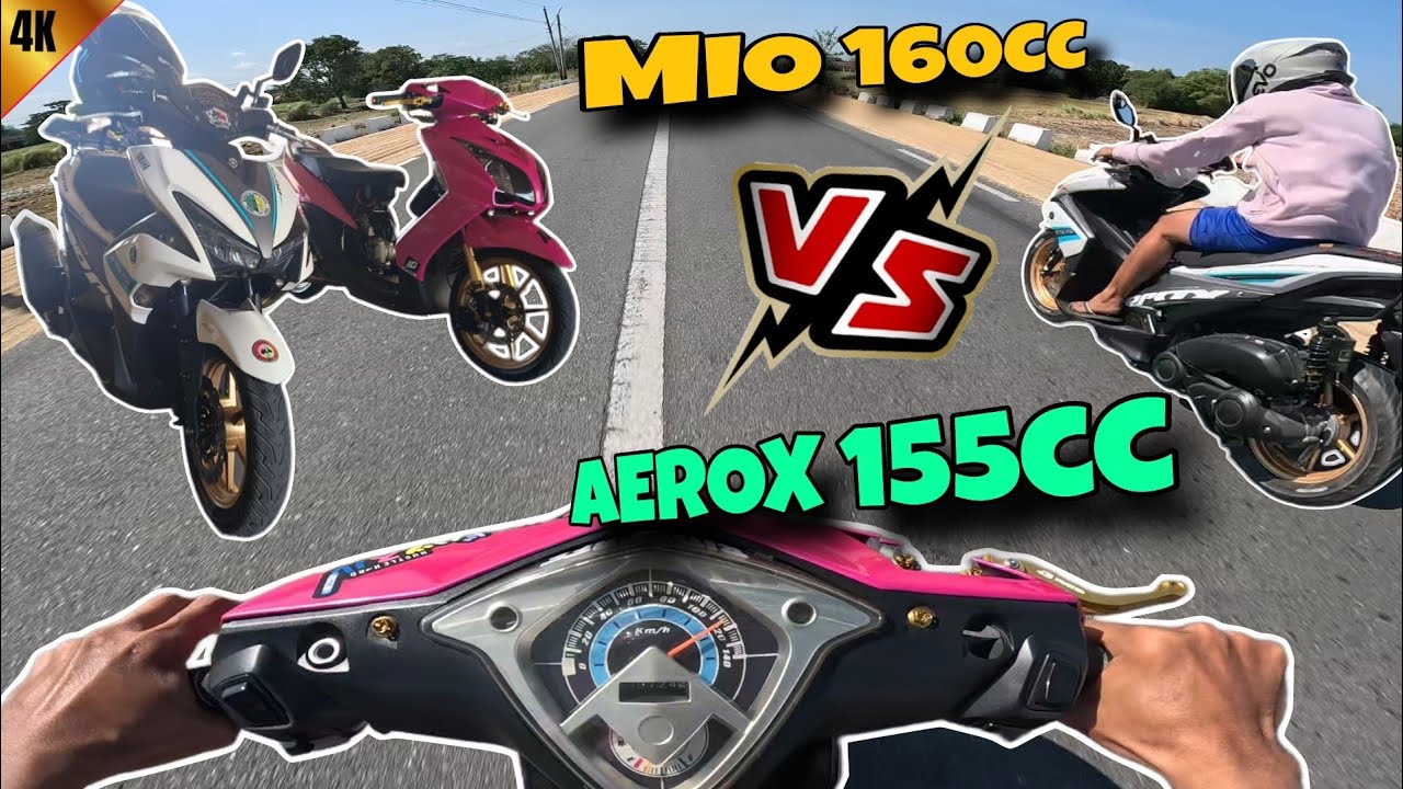 Mio 160cc Straight SUN CVT JVT Pipe VS Aerox 155 Straight RS8 CVT +10 ...