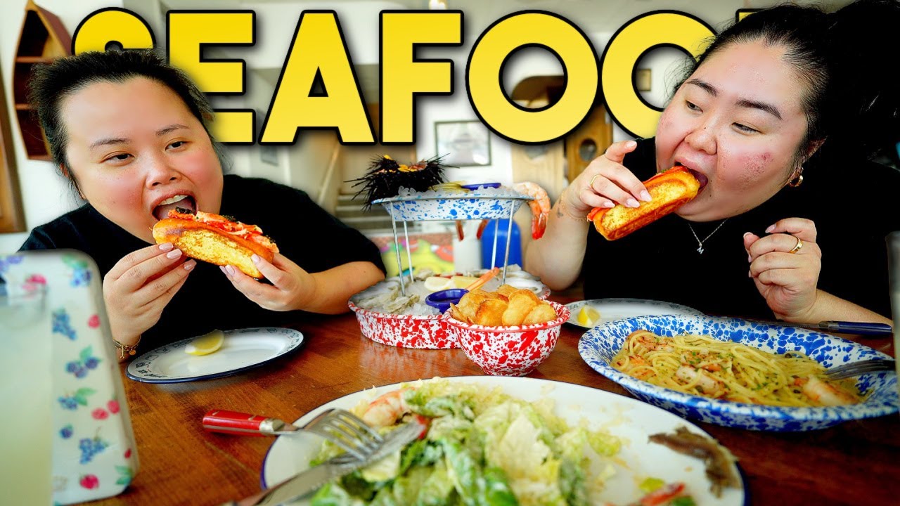 SEAFOOD MUKBANG 먹방 Lobster + Shrimp + Caviar + Sea Urchin + Oyster ...