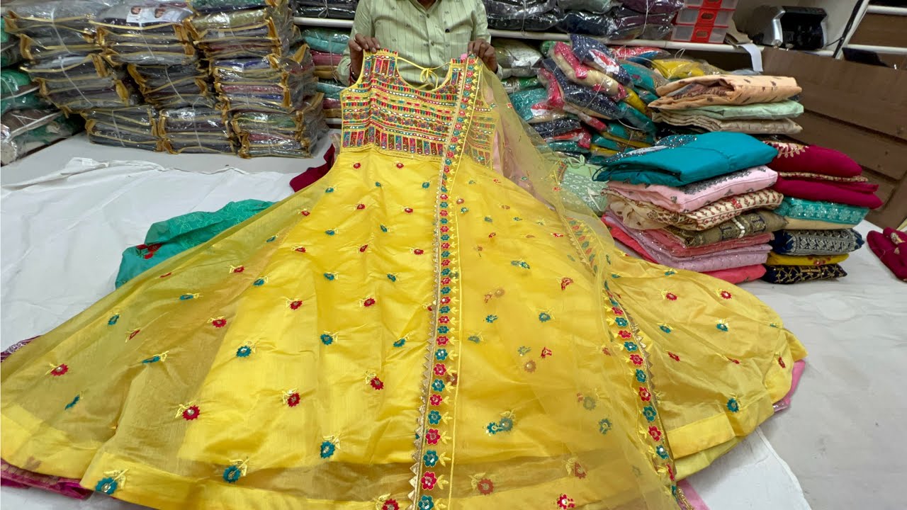 Chickpet Bangalore wholesale lehangas & gowns||kids lehangas available ...