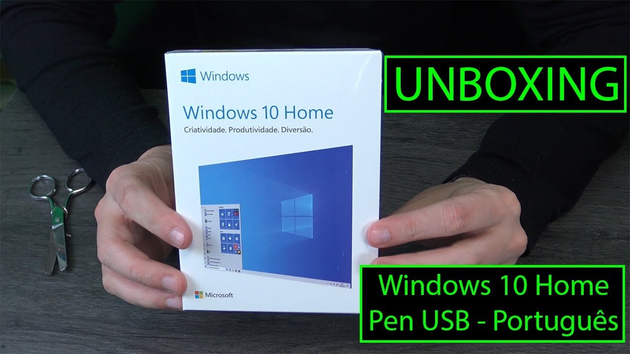 Windows 10 Home - Unboxing - PEN Usb Português Win10 Home/Pro - YouTube