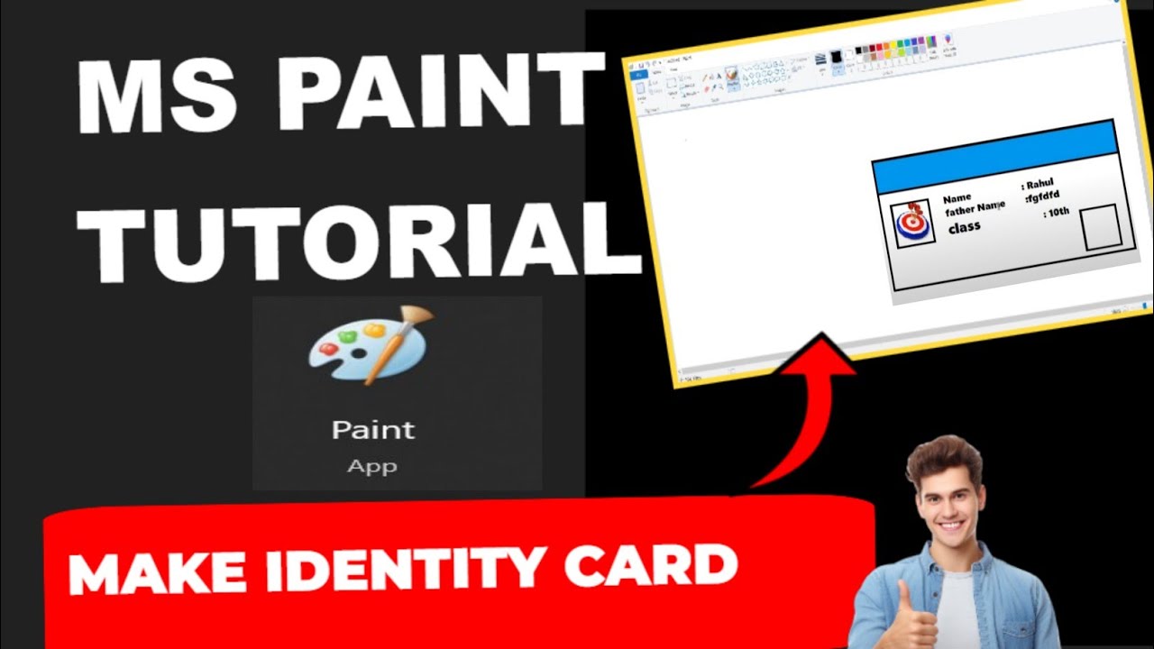 MS PAINT TUTORIAL | ID CARD KAISE BANAYE MS PAINT ME | HOW TO MAKE ...