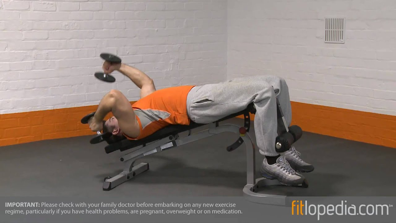 Decline Supine Alternate Low Dumbbell Tricep Extension - YouTube