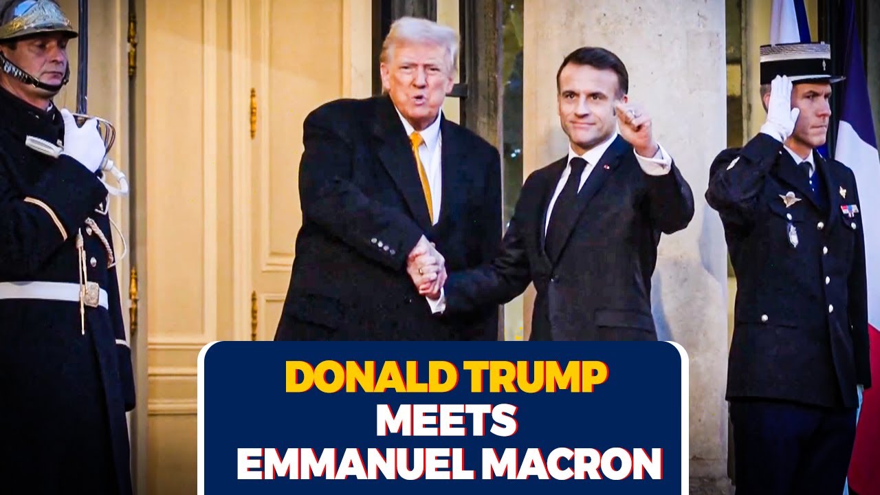 Live: First visuals of Trump in Paris | Macron meets Trump at Elysee ...