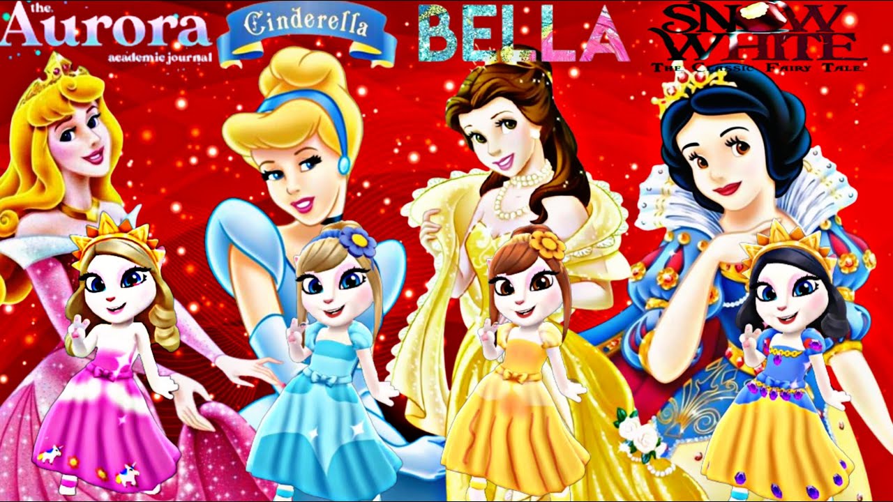 My talking angela 2 Disney Princesses vs angela makiover - YouTube