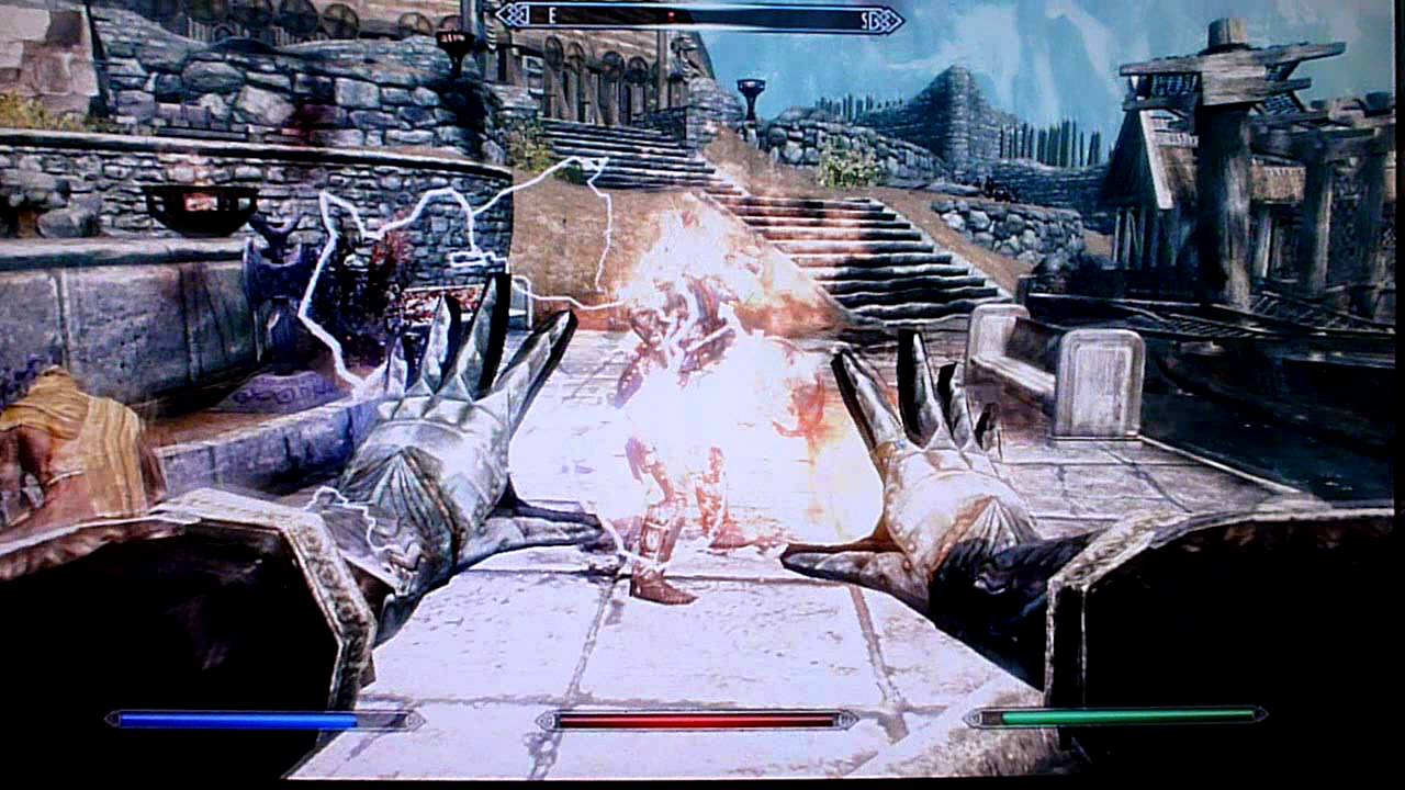 SKYRIM. Dragon & Werewolf attack Whiterun. - YouTube