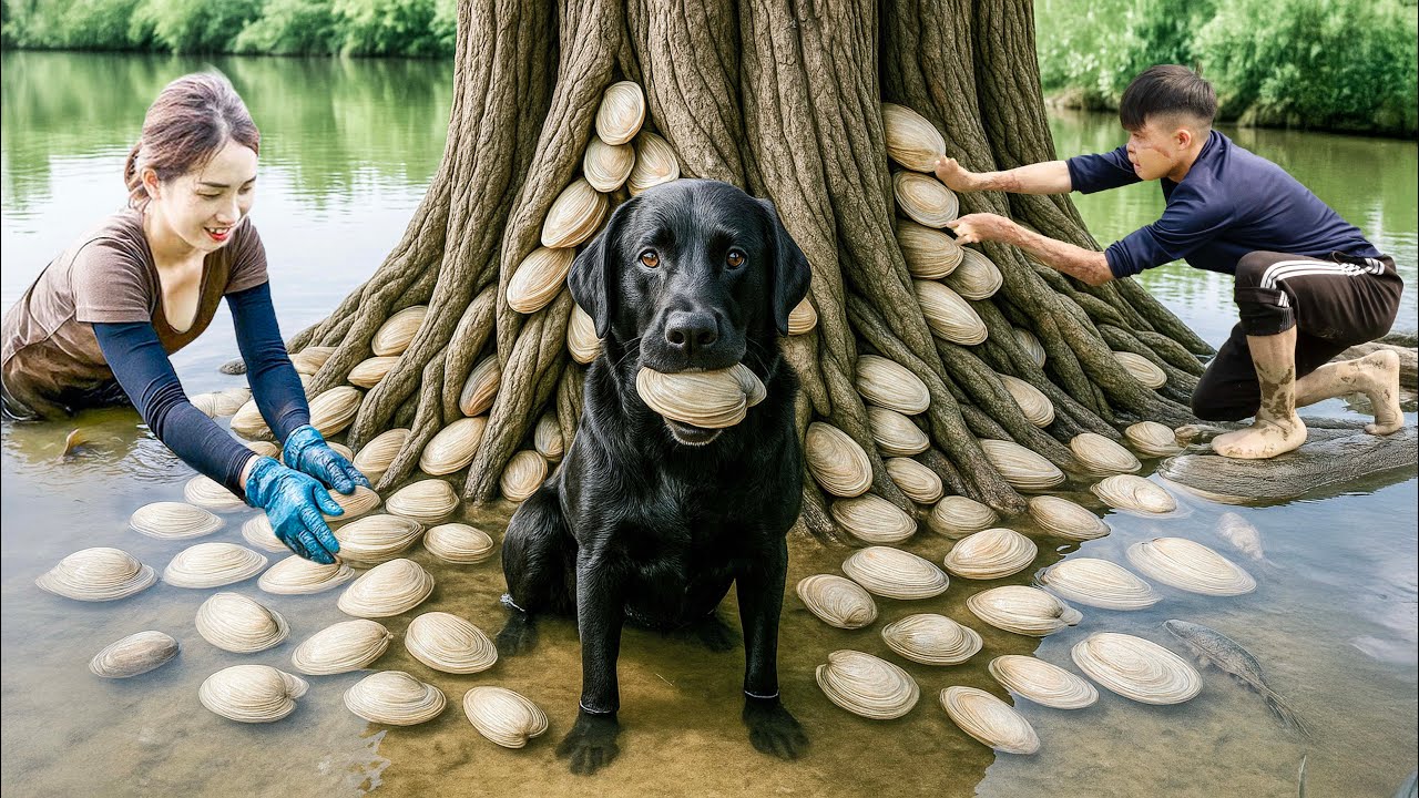Harvesting Giant Clams Growing on Trees – Shocking Scene in Rural ...
