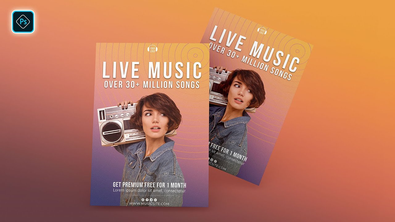Music Flyer Design in Adobe Photoshop Tutorial - YouTube