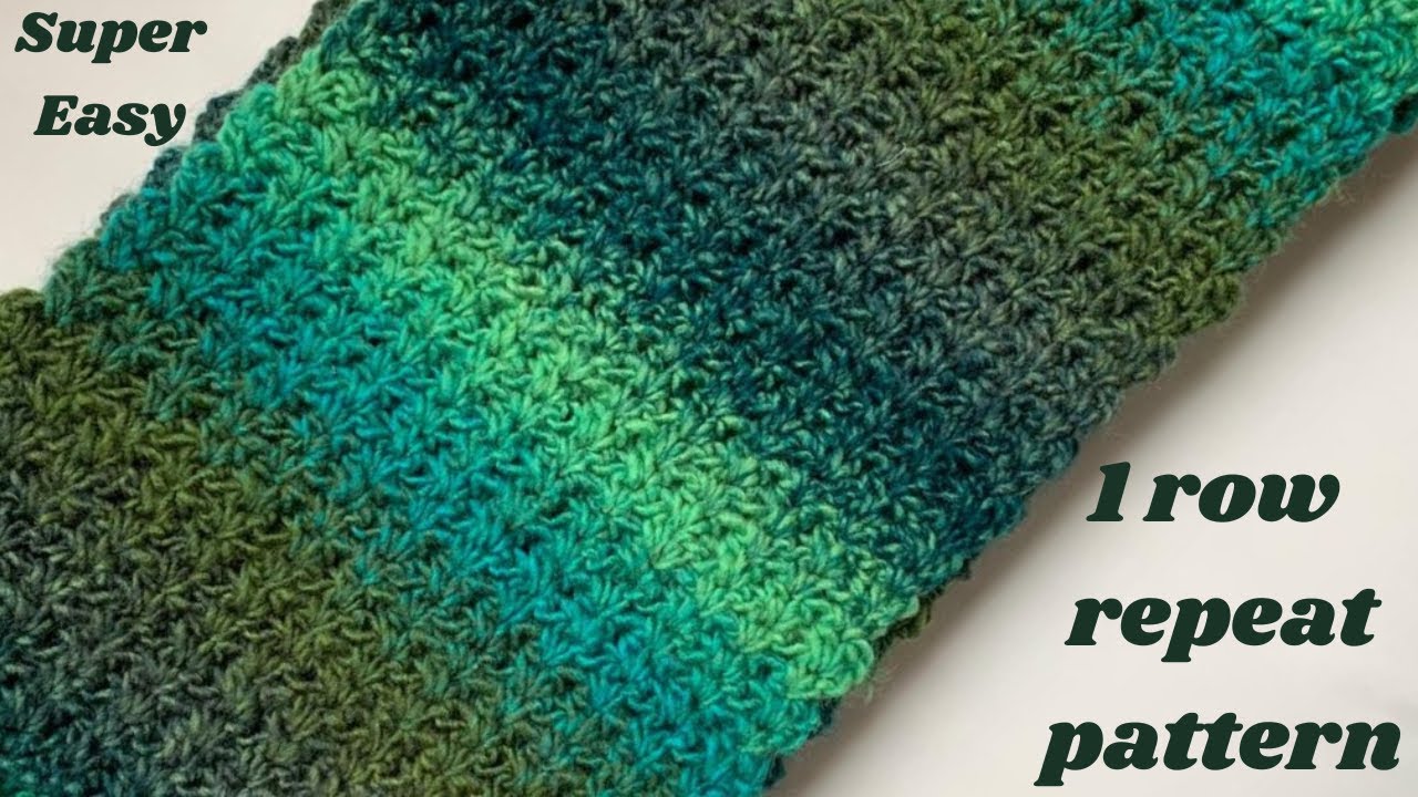 Beginner Friendly One Row Repeat Scarf Pattern - YouTube