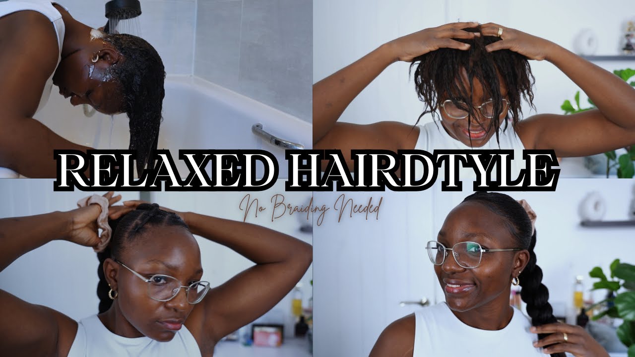 How I Wash and Style My Relaxed Hair At Home! - YouTube