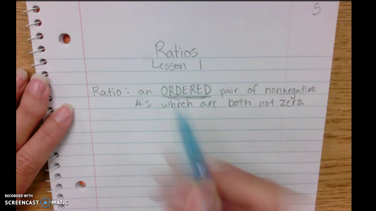 Math Notebook/Ratio Lesson 1 - YouTube
