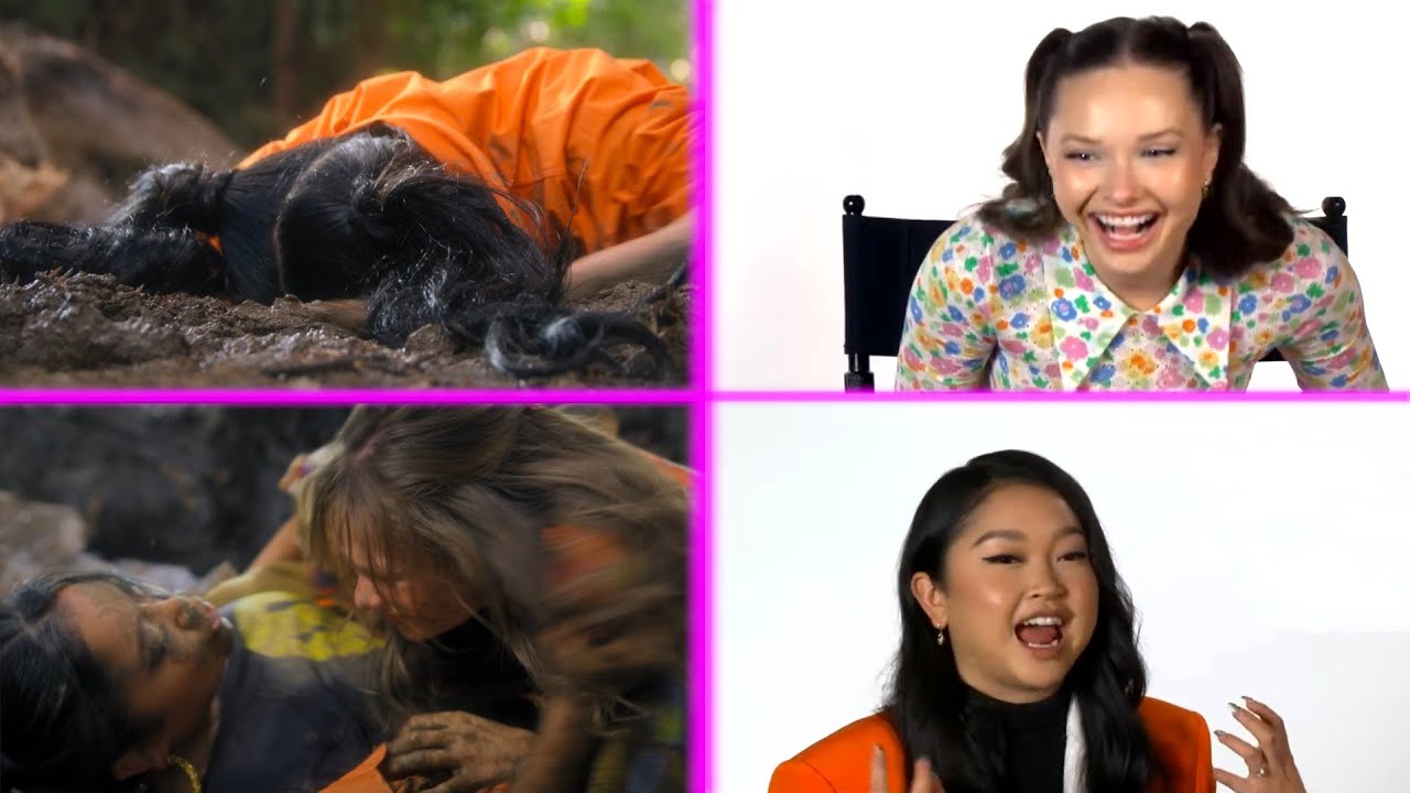 Zoe Colletti and Lana Condor Mud Fight + Reaction - YouTube