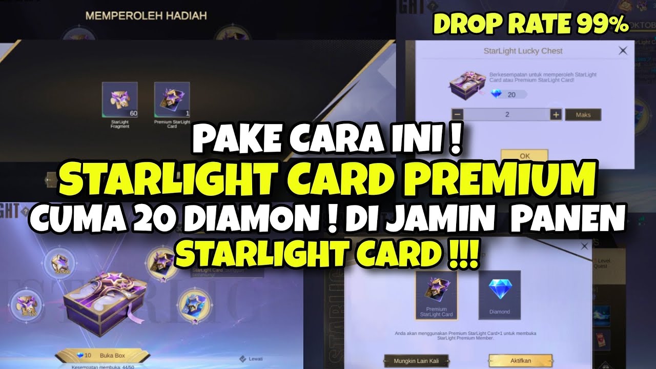 GACHA STARLIGHT LUCKY CHEST‼️CARA DAPATKAN STARLIGHT CARD 10 DIAMOND ...