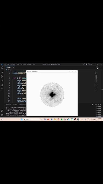 ninja design in Python #coding #programming #developer #python #shorts #youtubeshorts - YouTube