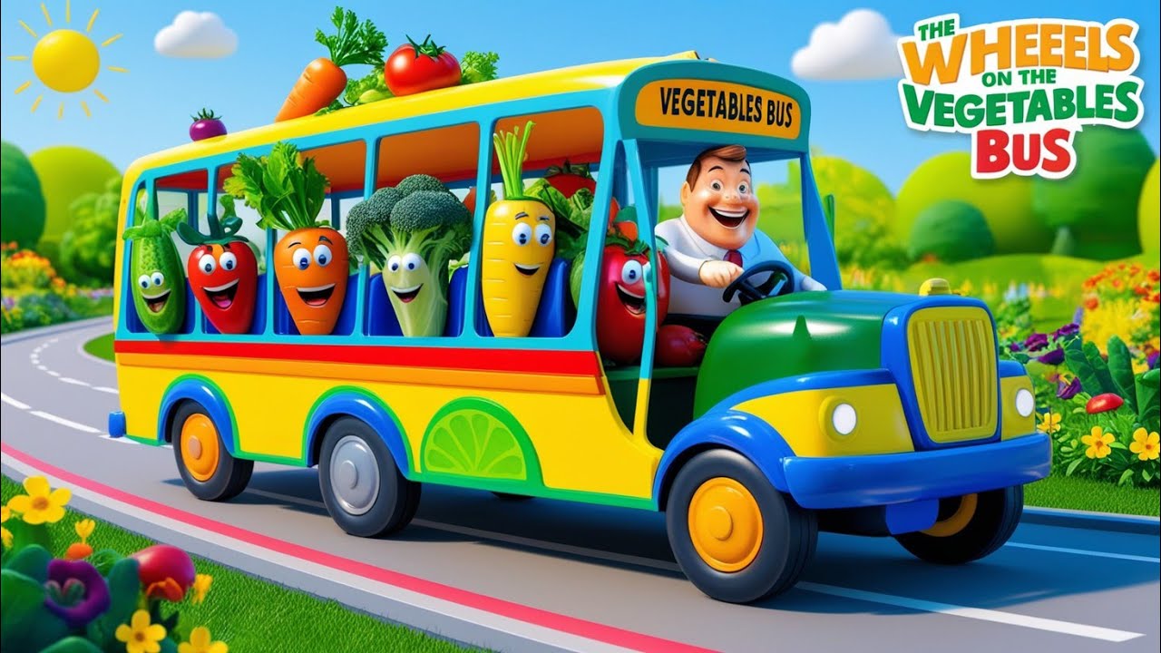 🚍🎶 Wheels on the Vegetable Bus! Sing & Dance with Fun Nursery Rhymes ...