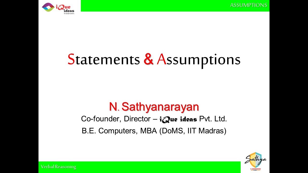 Statements and Assumptions - Examples - YouTube