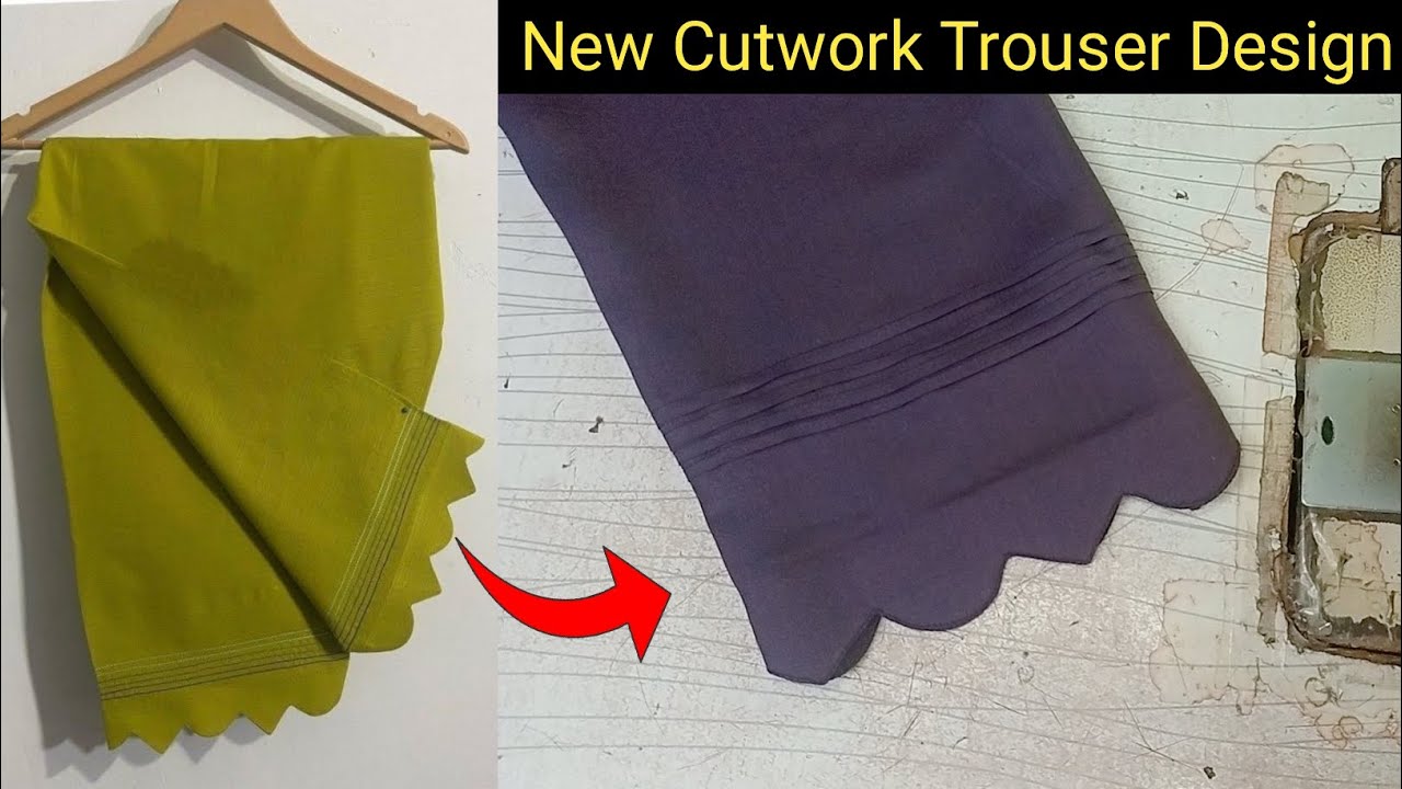 New cutwork trouser design | trouser design with cutwork and pintex ...