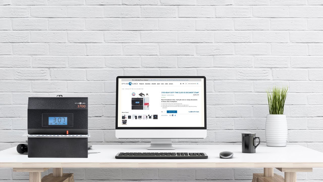 Pyramid 3700 Time Clock Document Stamp - YouTube
