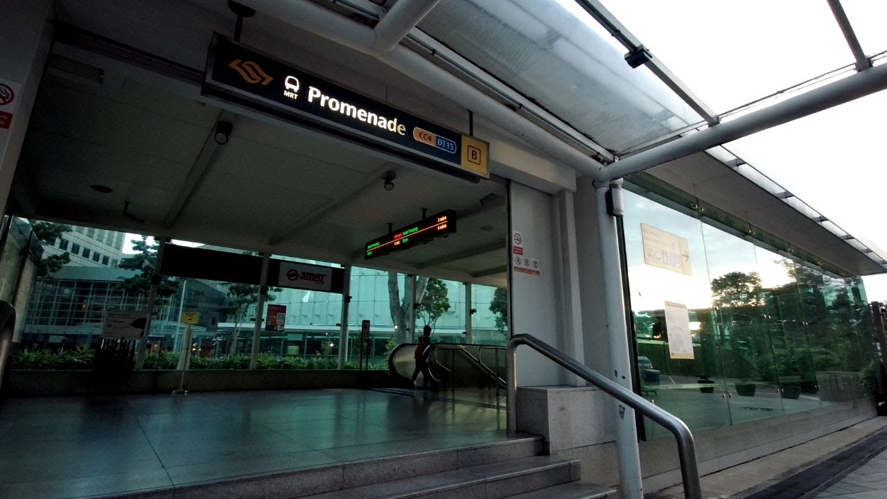 Singapore morning MRT ride from Bugis to Promenade train station - YouTube