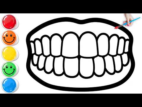 How To Draw a Cute Colorful Teeth | Easy Step By Step Drawing Tutorial