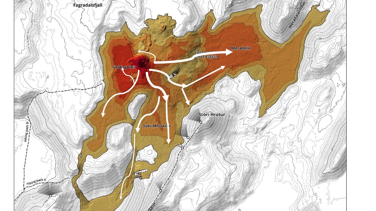 Mapping update of the new lava flows Fagradalsfjall volcano on 22nd ...