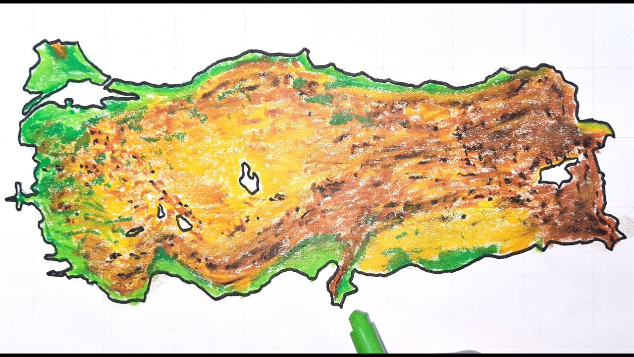 Fiziki Harita Panda Turkiye Siyasi + Fiziki Citali Harita 70x100