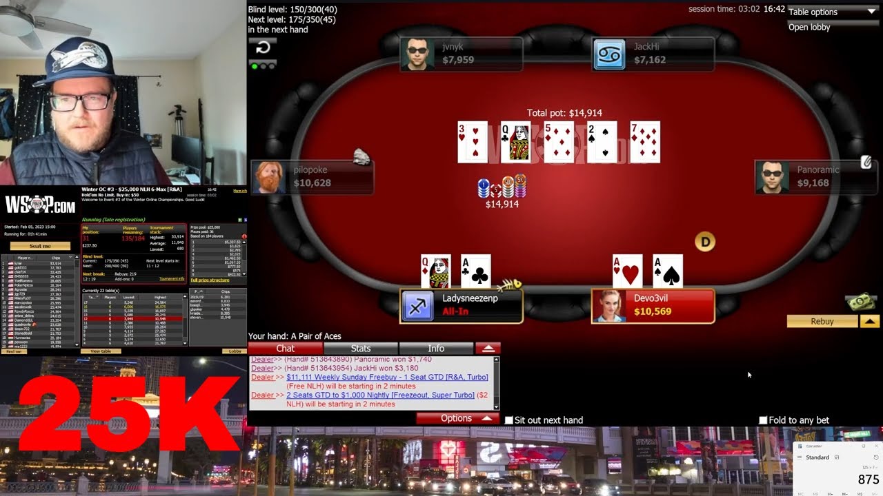 $25,000 Poker Tournament Online WSOP OC #3 (Deep Run) #pokeronline # ...