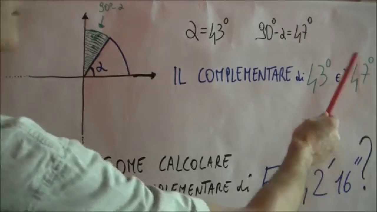 Angoli Complementari (espressi in Sessagesimale) - YouTube